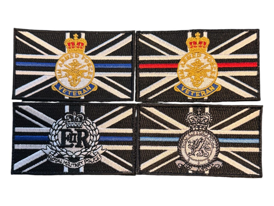 UK Military Veteran Patch: Thin Blue Line, Hook and Loop - Etsy