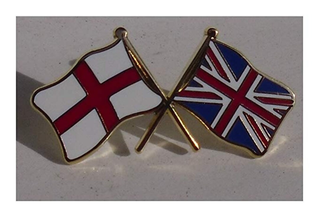 Union Jack and England Crossed Flags Pin Badge - Etsy UK