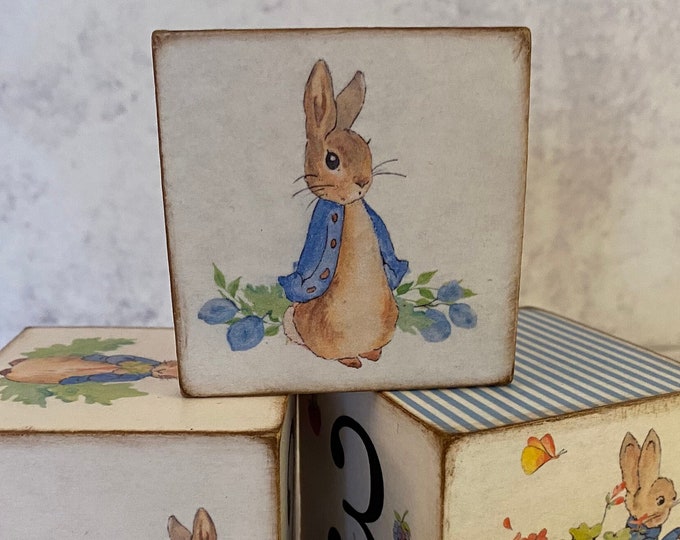 Peter Rabbit - Personalized Baby Blocks **MADE TO ORDER** - Etsy