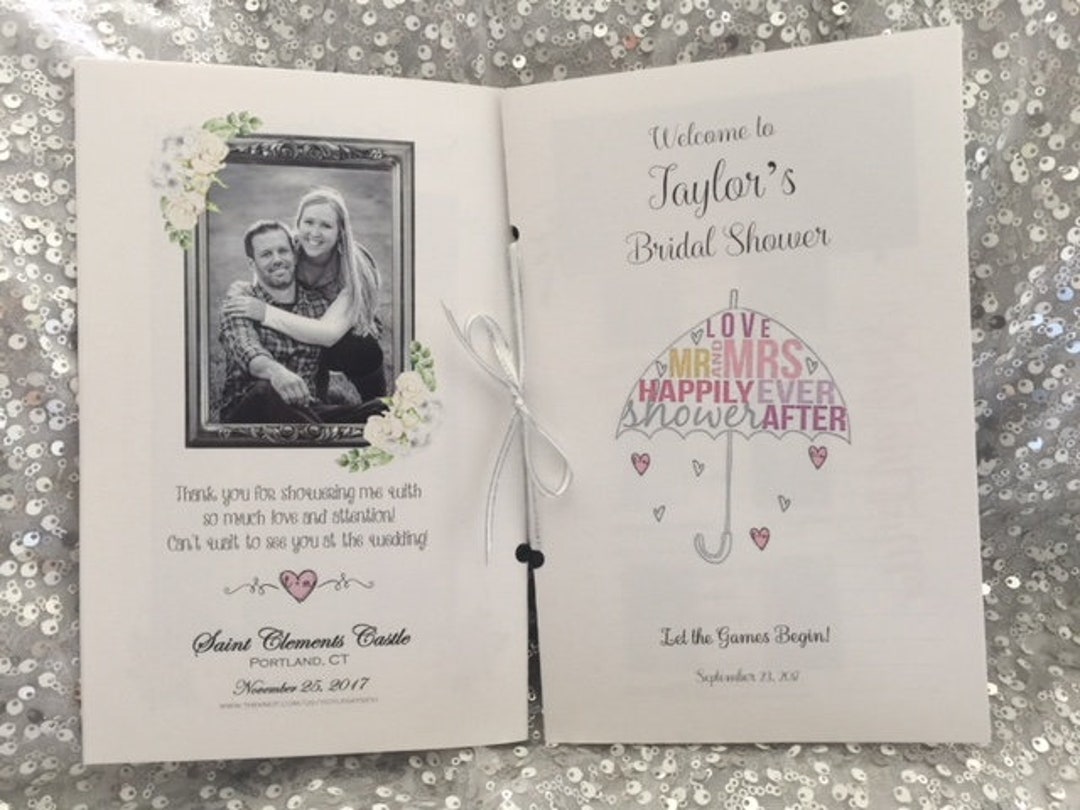Custom Bridal Shower Game Booklet - Etsy