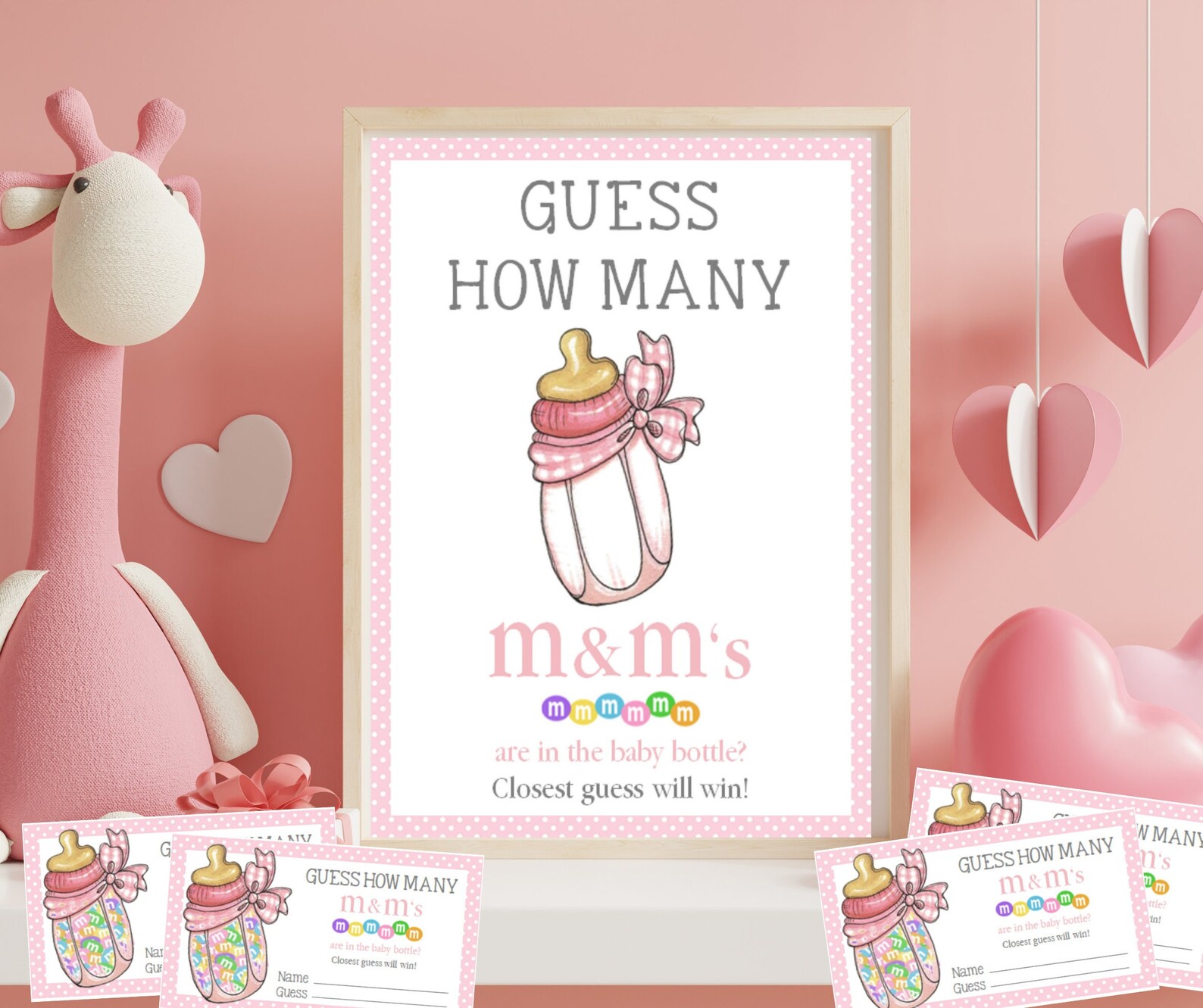 Guess How Many M&m's Are in the Baby Bottle - Baby Shower Game - Etsy