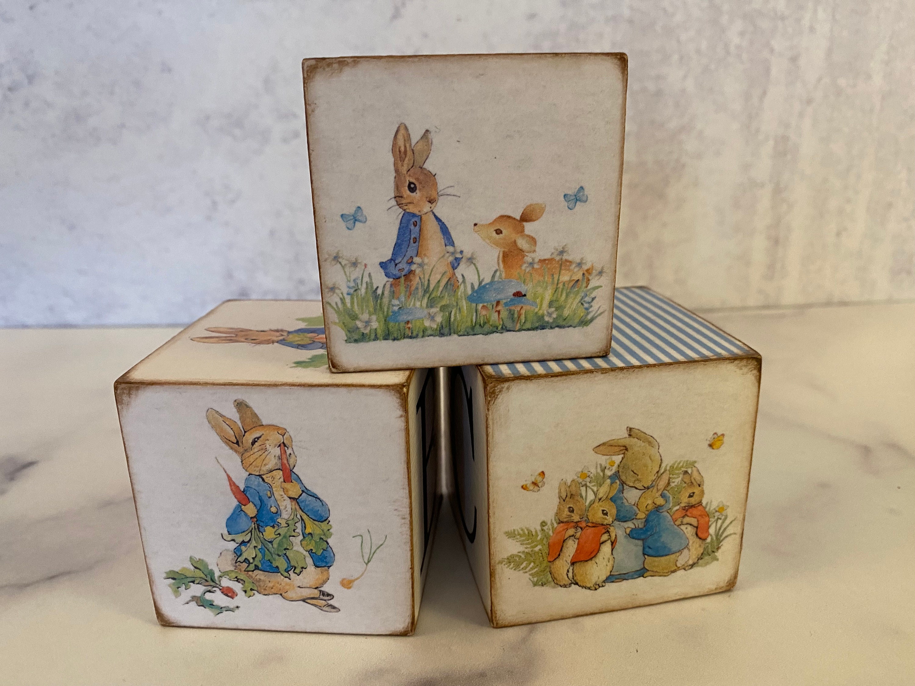 Peter Rabbit - Personalized Baby Blocks **MADE TO ORDER** - Etsy