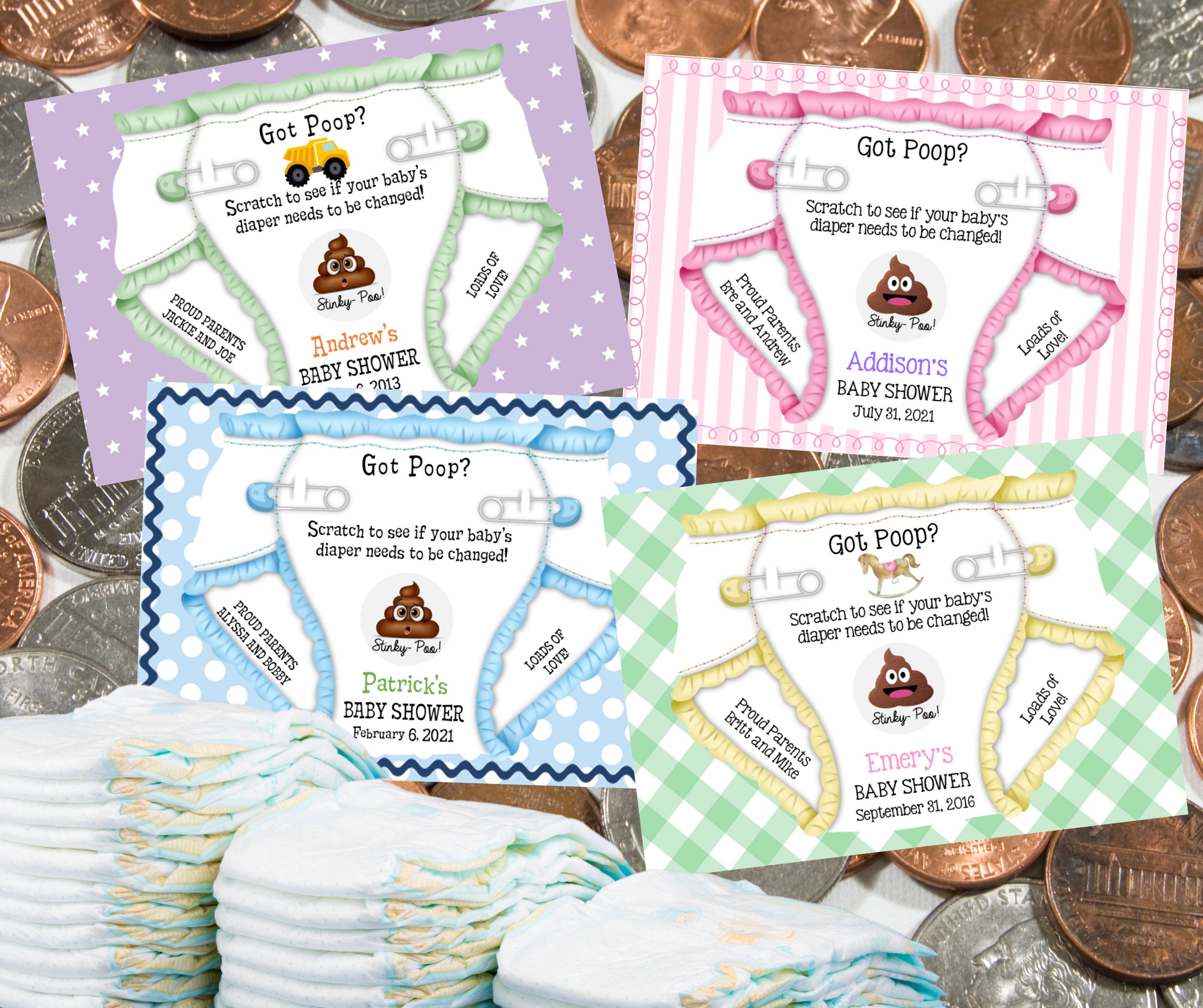 Got Poop Baby Shower Scratch Off Game | Etsy