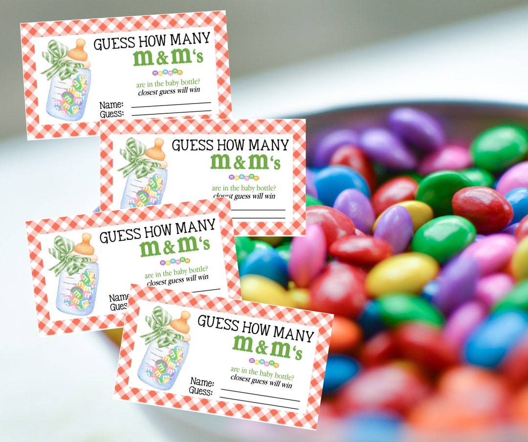 Guess How Many M&m's Are in the Baby Bottle Baby Shower Game - Etsy