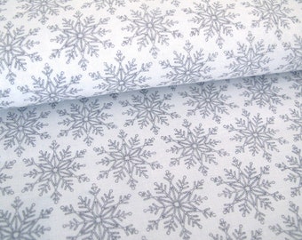 Christmas Flannel Fabric First Snowflakes by the Yard 100% Cotton ...
