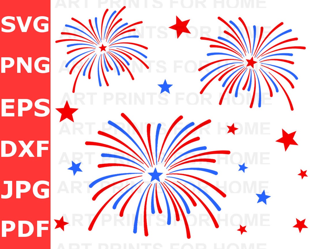 Fireworks Svg Fireworks 4th of July SVG July 4th SVG USA - Etsy