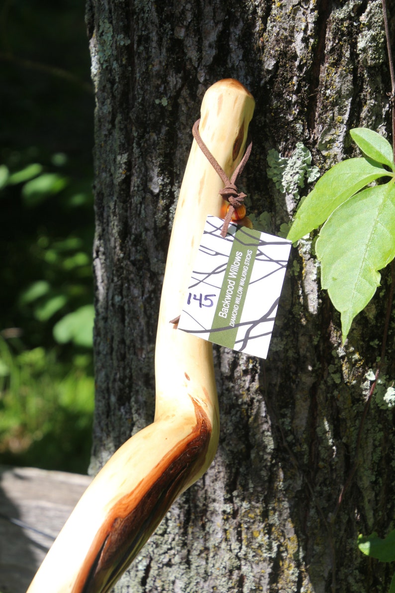 Price Reduced----diamond WILLOW Hiking-walking Stick/cane With Carved ...