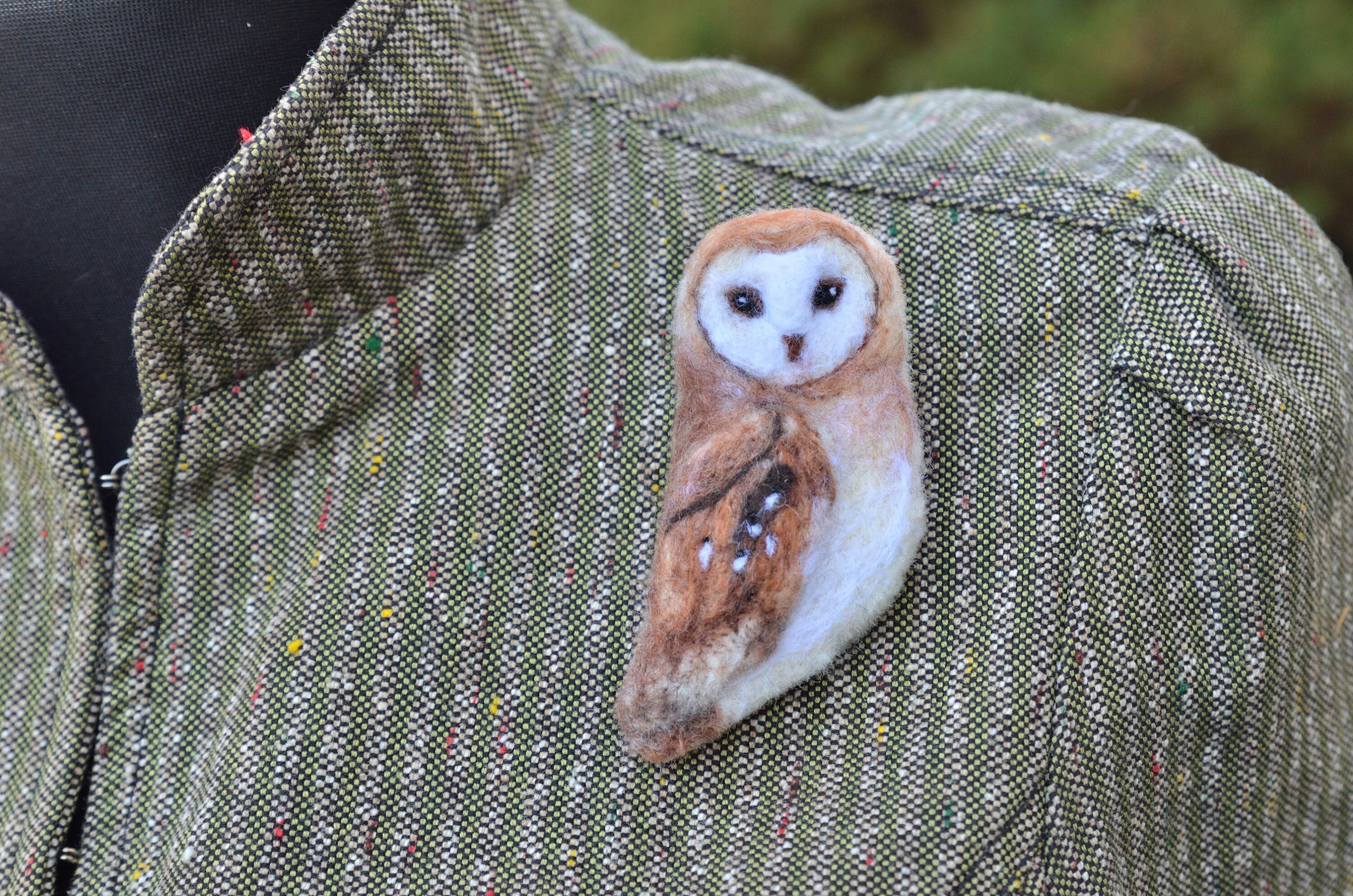 Bird Needle Felted Brooch Barn Owl / Bird Shawl Pin / - Etsy