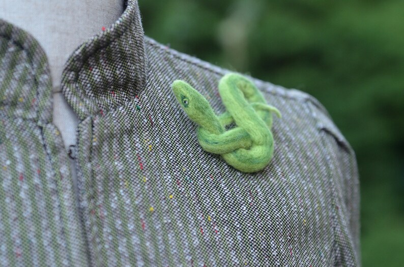 Python Snake Felted Brooch 1/ Felt Jewellery/ Animal Pin/ - Etsy
