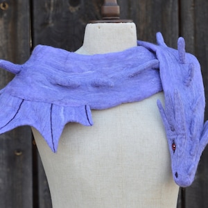 Felted Lavender Rocky Spiked Dragon Scarf/ Wool Stole Shaped Like ...