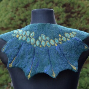 Felted Spotted Sea Dragon Scarf/ Wool Stole Shaped Like Blue-green ...