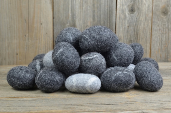 Felted Pebbles / Set of 5 Wool Stones / Decorative Stones / - Etsy