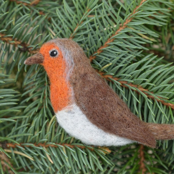 Needle Felt Robin Brooch - Etsy