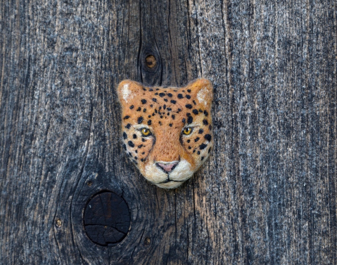 Jaguar Felted Brooch / Felt Jewellery / Animal Pin / Wool Ornament ...