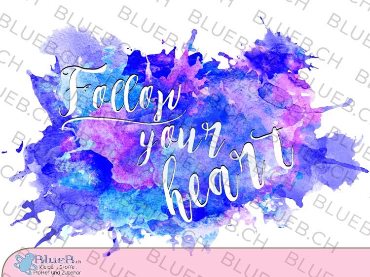 Follow Your Heart Water Colors Ready for Ironing | Etsy