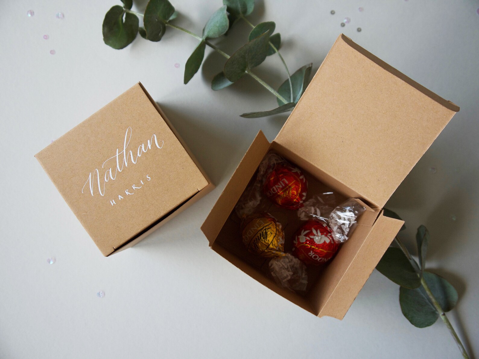 Personalised Modern Calligraphy Wedding Favour Boxes / Party | Etsy