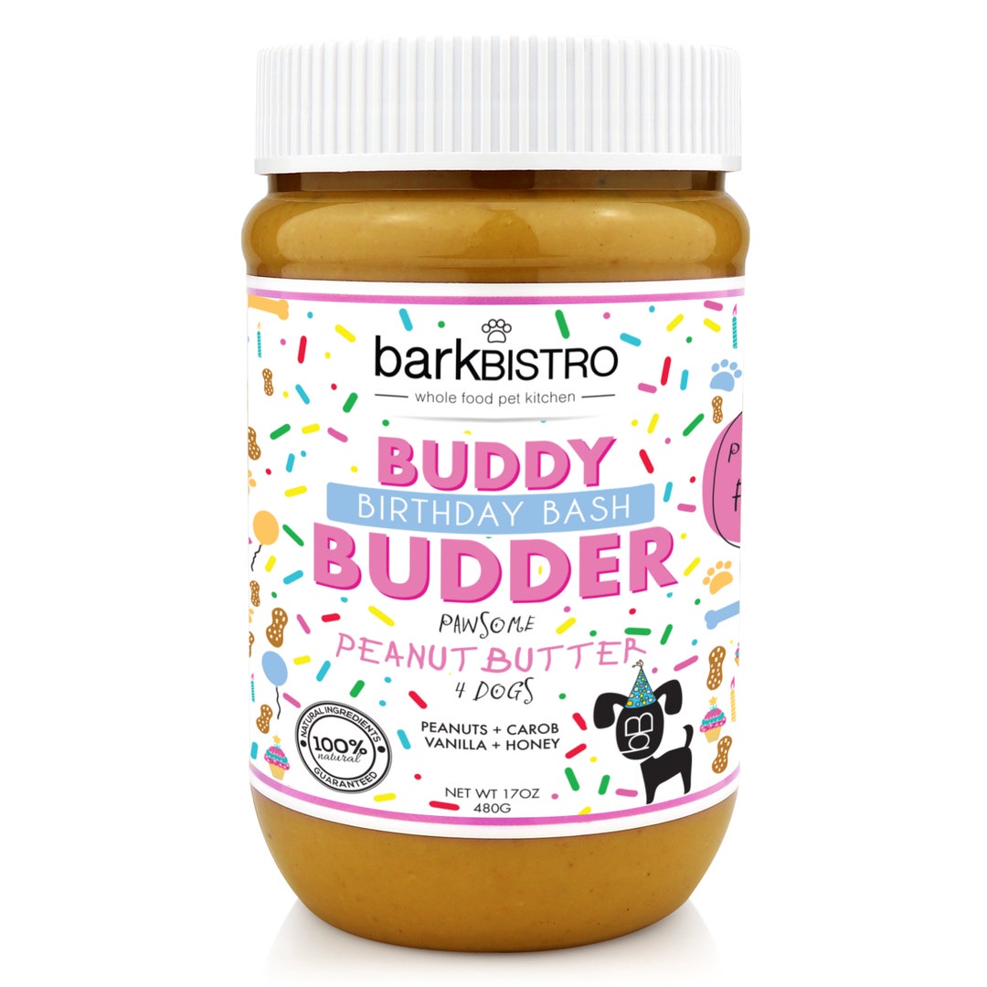 Birthday Bash Buddy Budder - 100% All Natural Dog Peanut Butter, 17oz ...