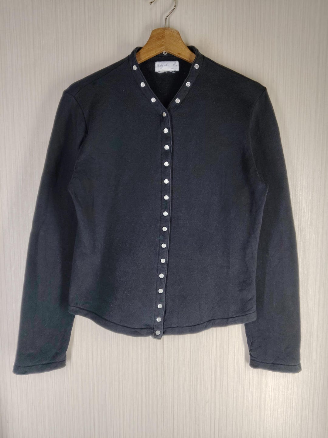 Rare!!! Vintage Agnes B. Homme Paris Full Snap Button Cardigan Size ...