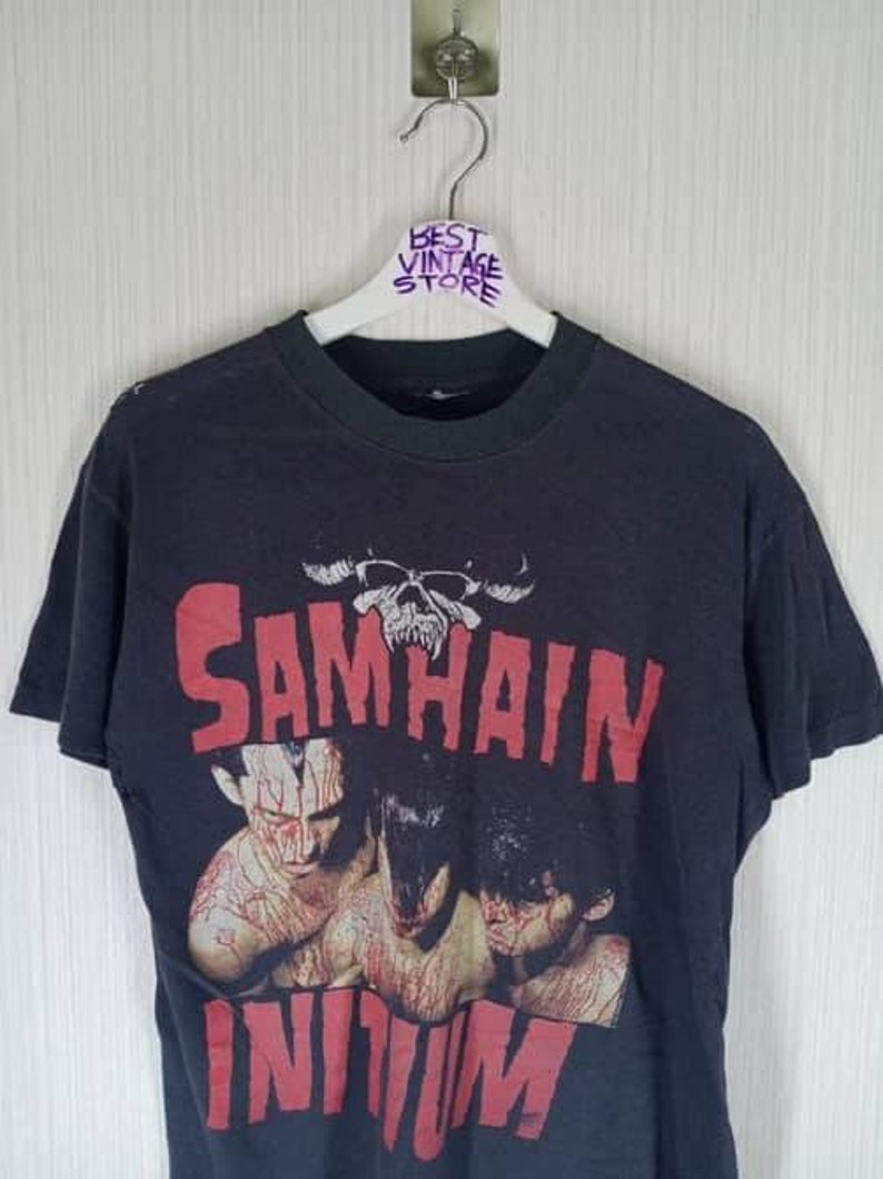 Vintage 90s Samhain Initium Band T-shirt - Horror Punk Misfits - Size S ...