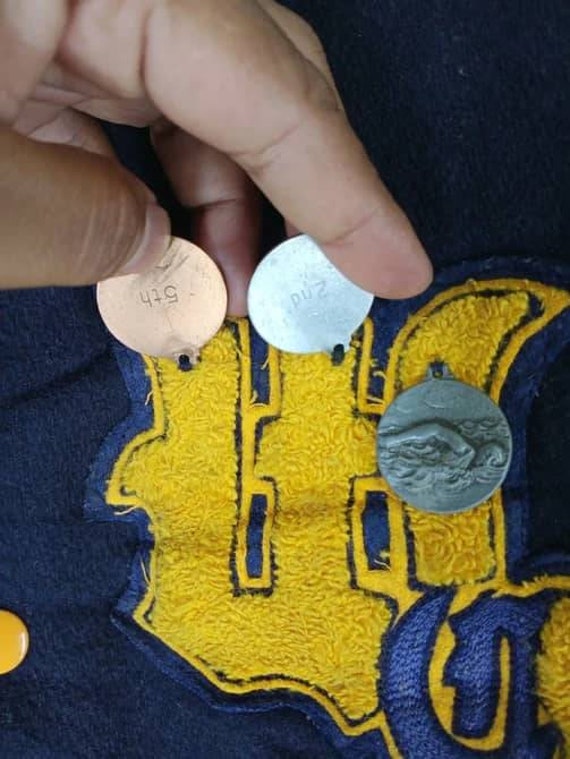 RARE!!! Vintage 90s Holloway Letterman Varsity Leathe… - Gem