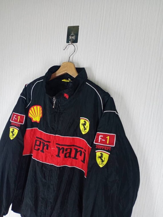 RARE!!! Vintage FERRARI Embroidery Big Logo Jacket S… - Gem