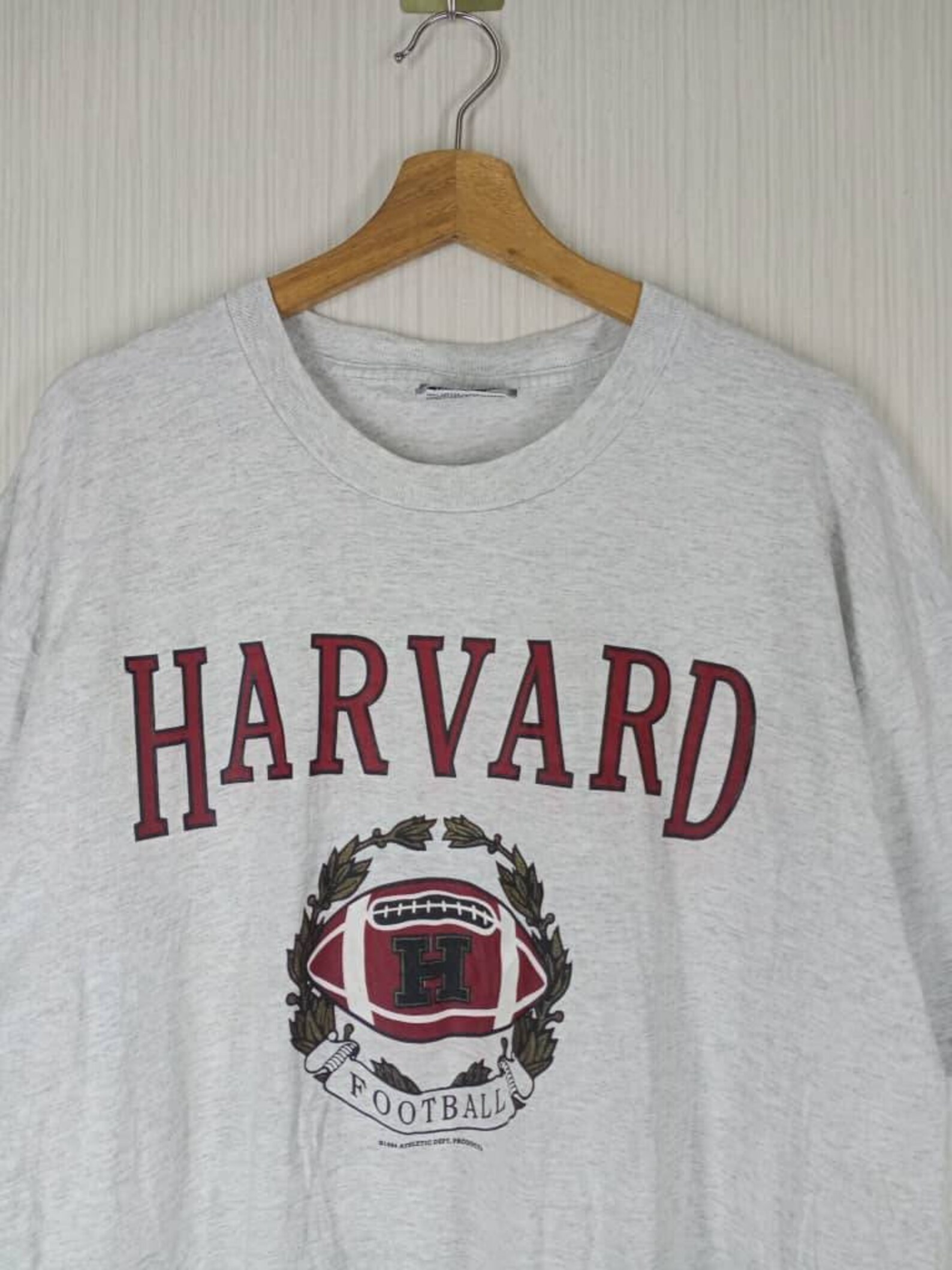 RARE!!! Vintage 90s Harvard University Football Team Big Logo Tshirt ...