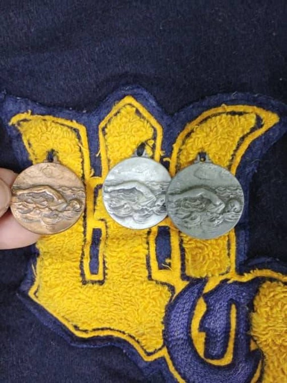 RARE!!! Vintage 90s Holloway Letterman Varsity Leathe… - Gem