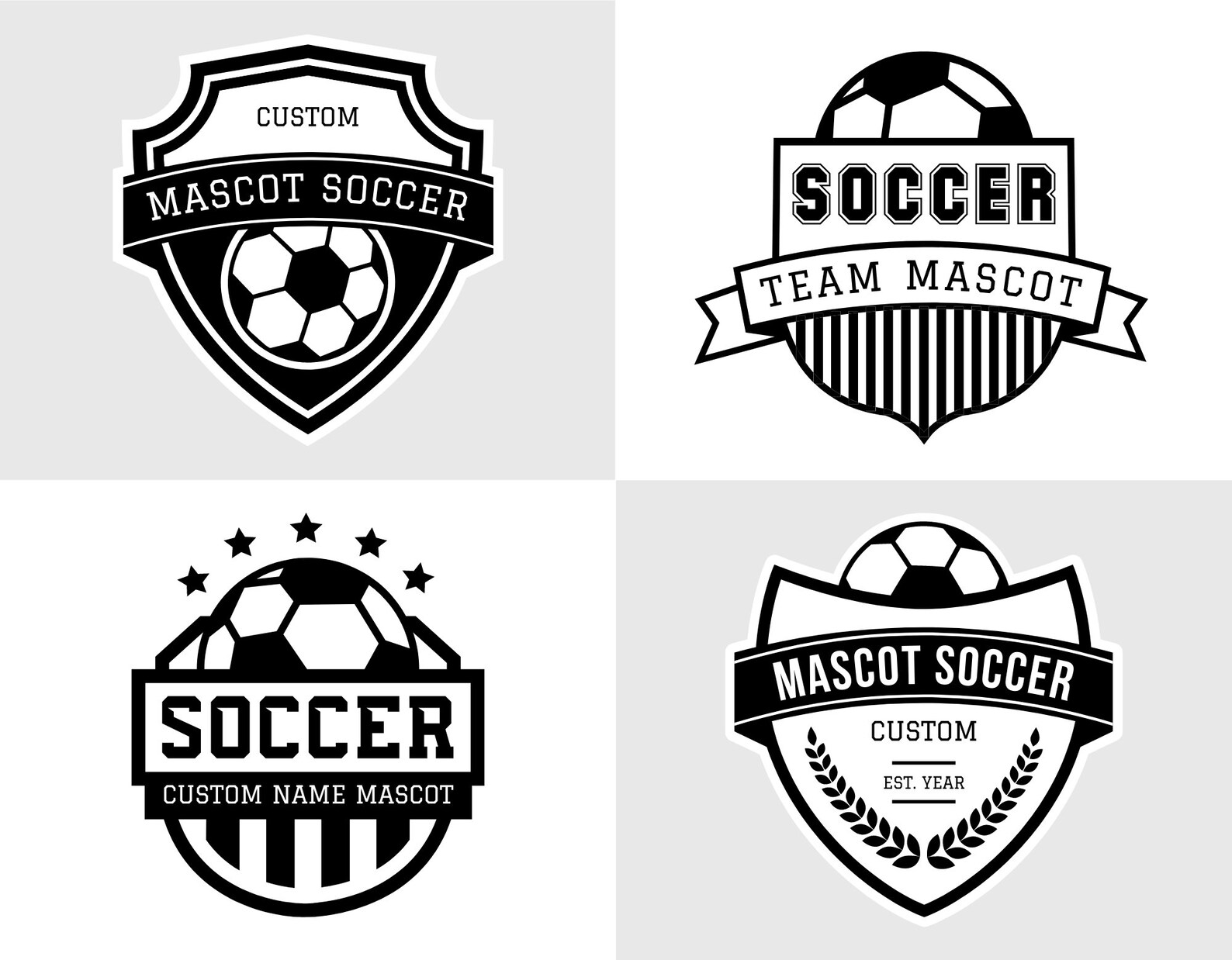24 Pre-made Soccer Logo Templates for Canva - Editable Logos - Soccer ...