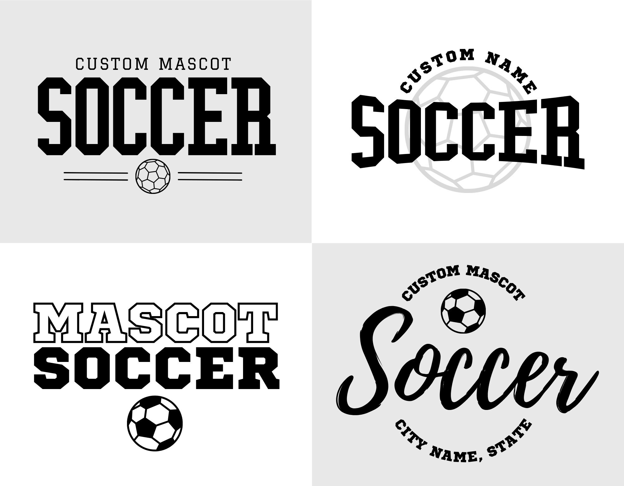 24 Pre-made Soccer Logo Templates for Canva - Editable Logos - Soccer ...