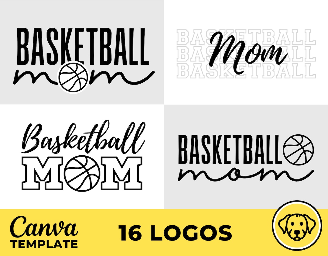 16 Premade Basketball Mom Logo Templates for Canva - Editable Logos ...