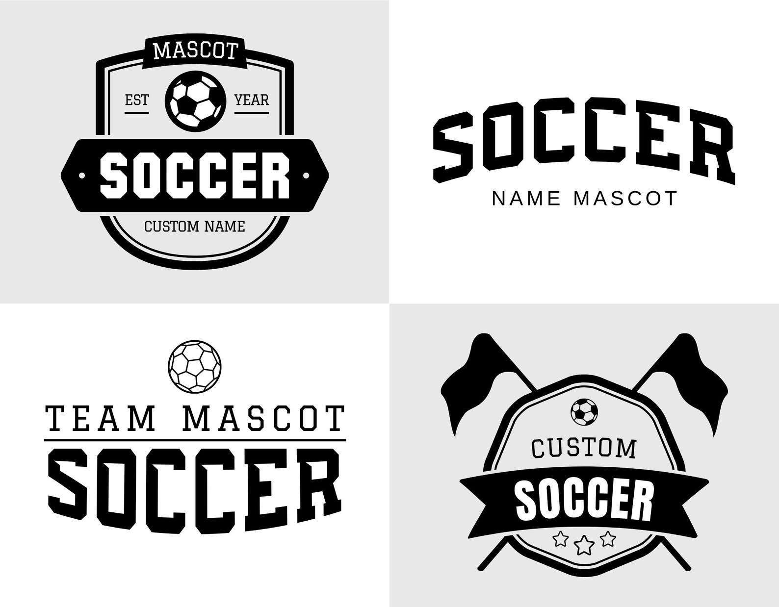 24 Pre-made Soccer Logo Templates for Canva - Editable Logos - Soccer ...