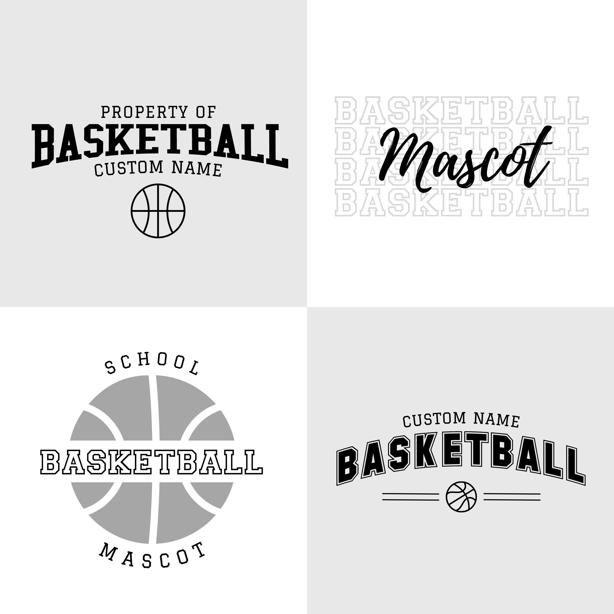 40 Premade Basketball Logo Templates for Canva - Editable Logos - Clean ...