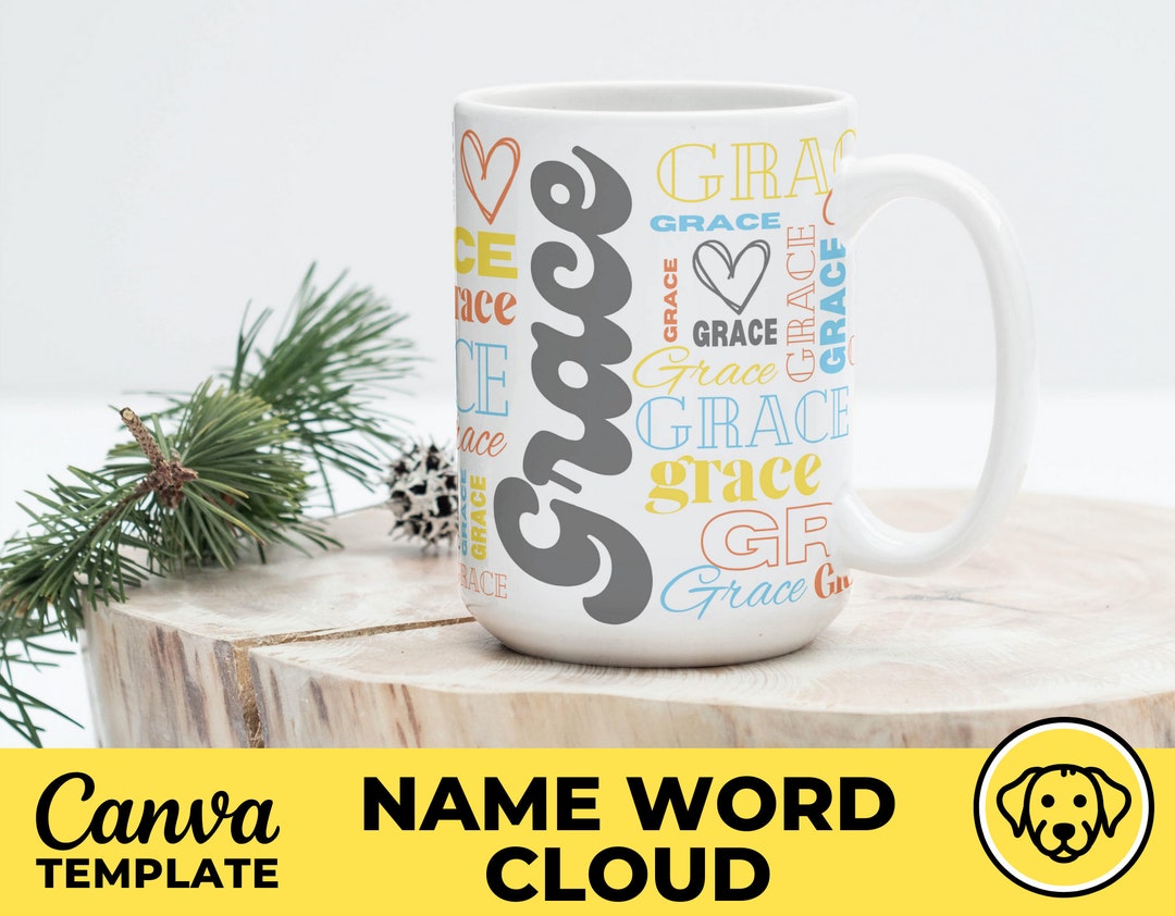 Name Word Cloud Gift Template, Customizable in Canva for Personalized ...