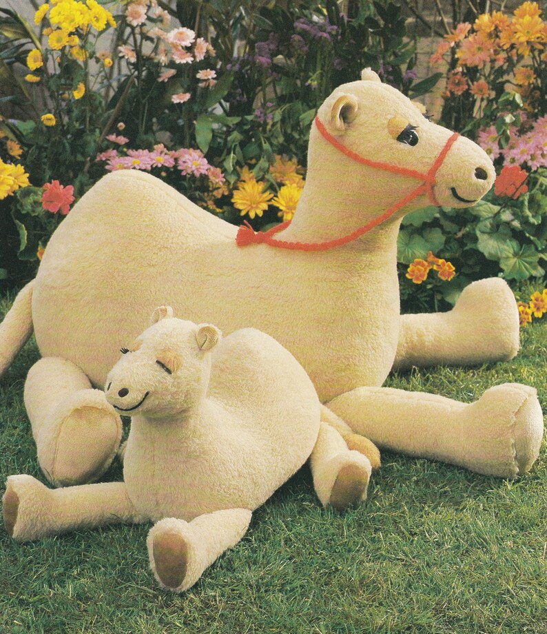 ENGLISH Vintage Sewing Craft Pattern Camel Soft Toy Sit on Camels ...