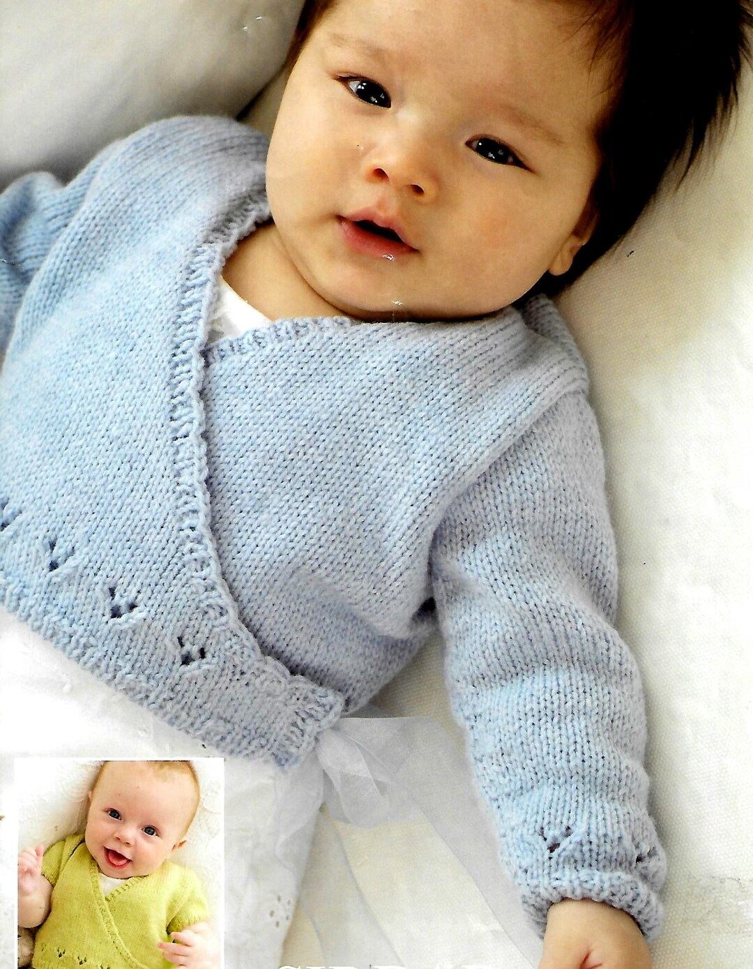 Vintage Knitting Pattern PDF Baby Wrap-over Cardigan Wrap Ballet Top ...