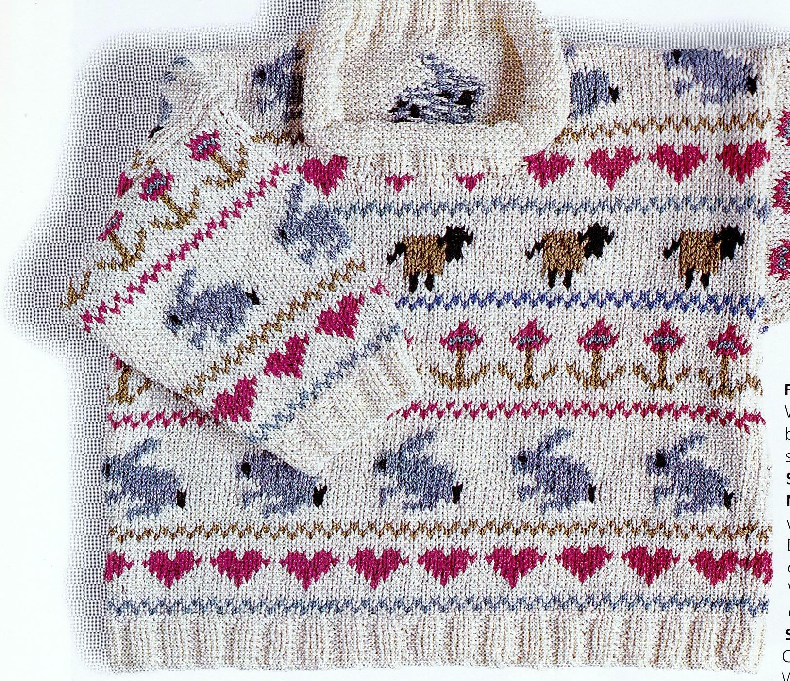 Vintage Knitting Pattern PDF Baby Toddler Fair Lsle Sampler Sweater ...