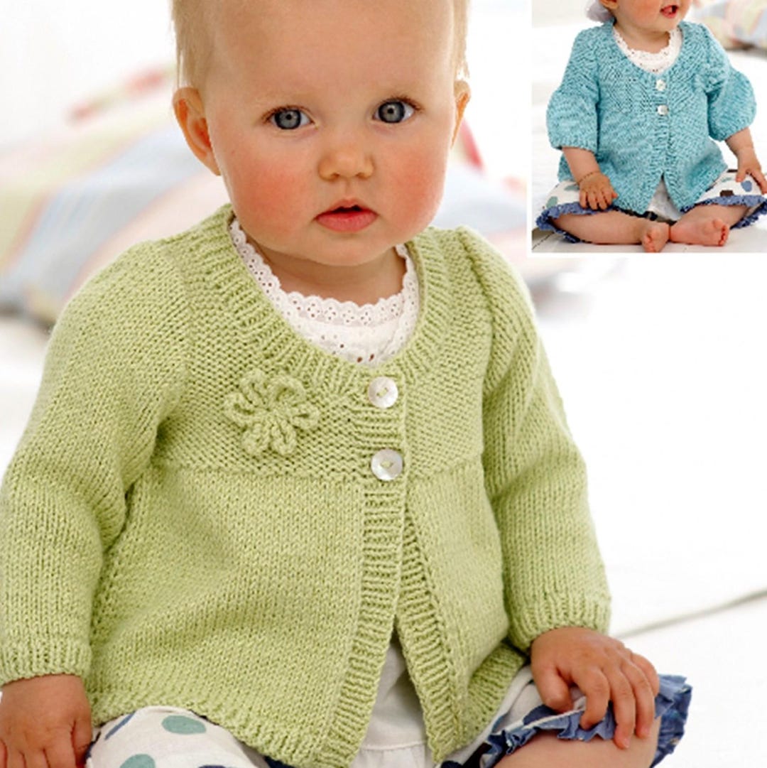 Vintage Knitting Pattern Baby Toddler Girls Flower Coat Short or Long ...