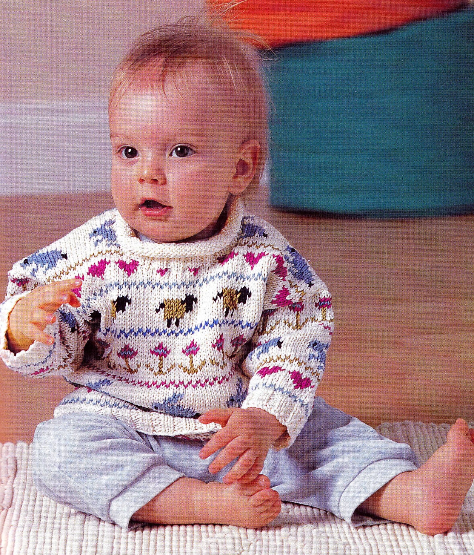 Vintage Knitting Pattern PDF Baby Toddler Fair Lsle Sampler Sweater ...