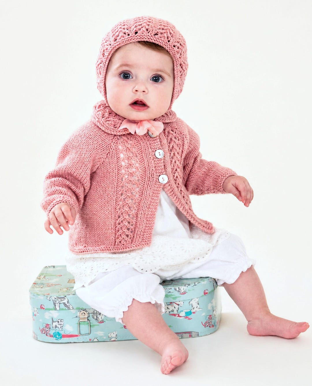 Vintage Knitting Pattern PDF Baby Toddler Girls Lacy Cardigan and Baby ...