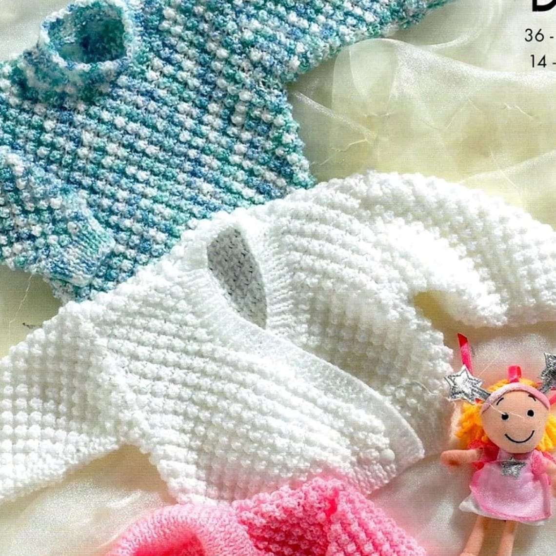 Vintage Knitting Pattern PDF Baby Toddler Jacket Sweater Crossover ...