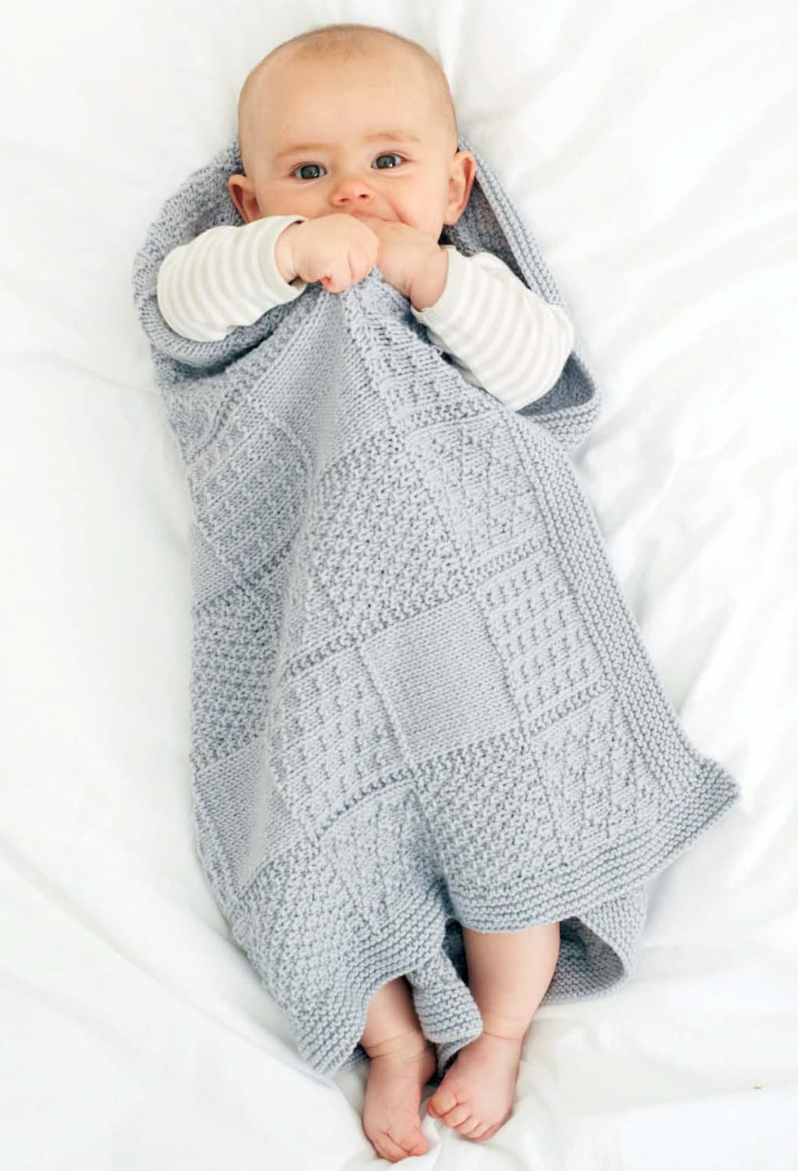 ENGLISH Vintage Knitting Pattern PDF Textured Patchwork Effect Baby ...