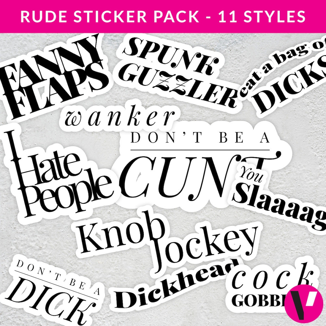 Black and White Offensive Sticker Pack Gift Funny Dickhead - Etsy