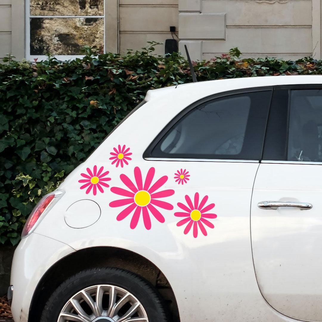 12 Hippy Flower Daisy Vinyl Decal Stickers Multiple Colour Choices