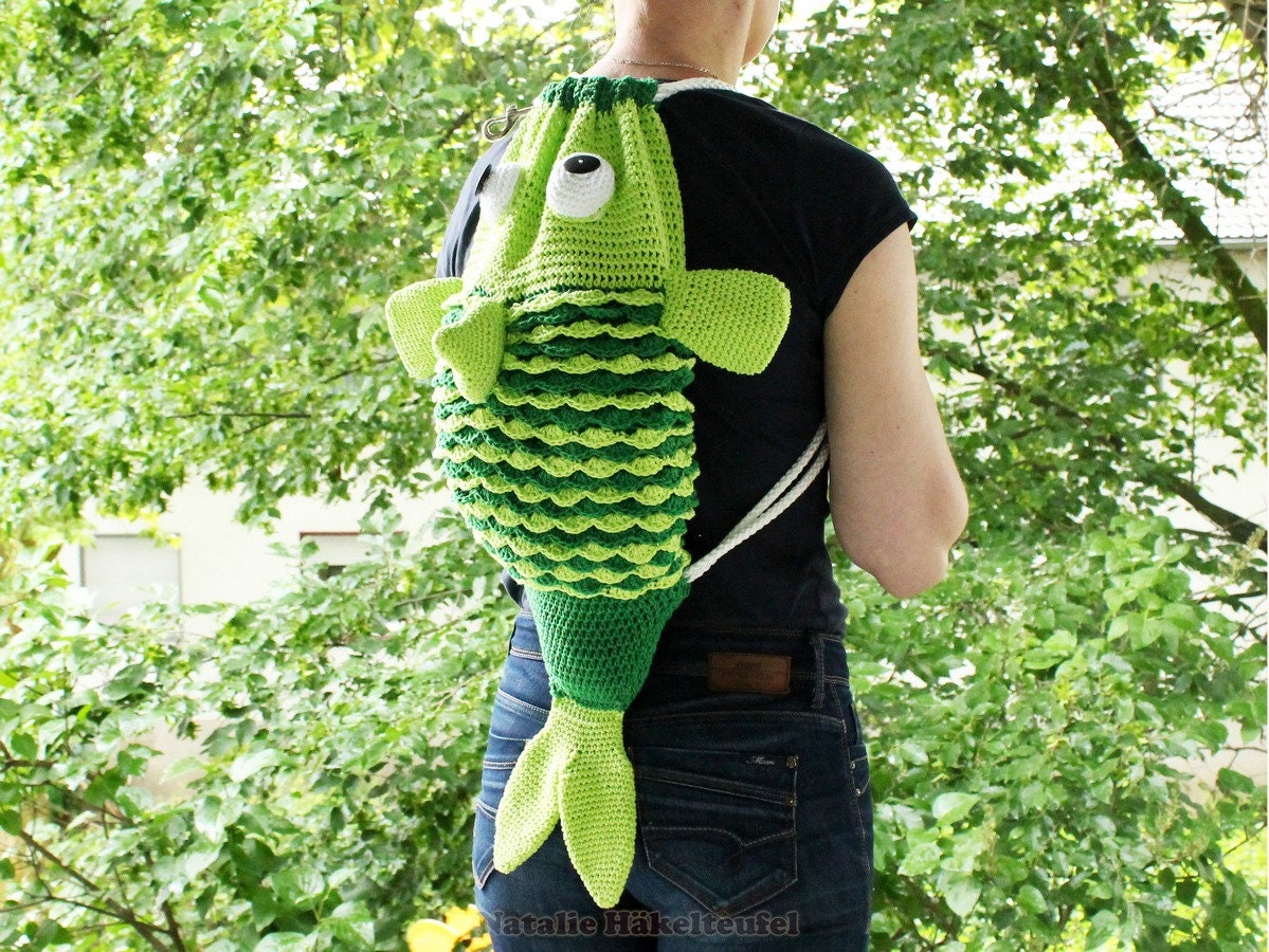 EN/DE Backpack big Fish 2 Sizes - Etsy