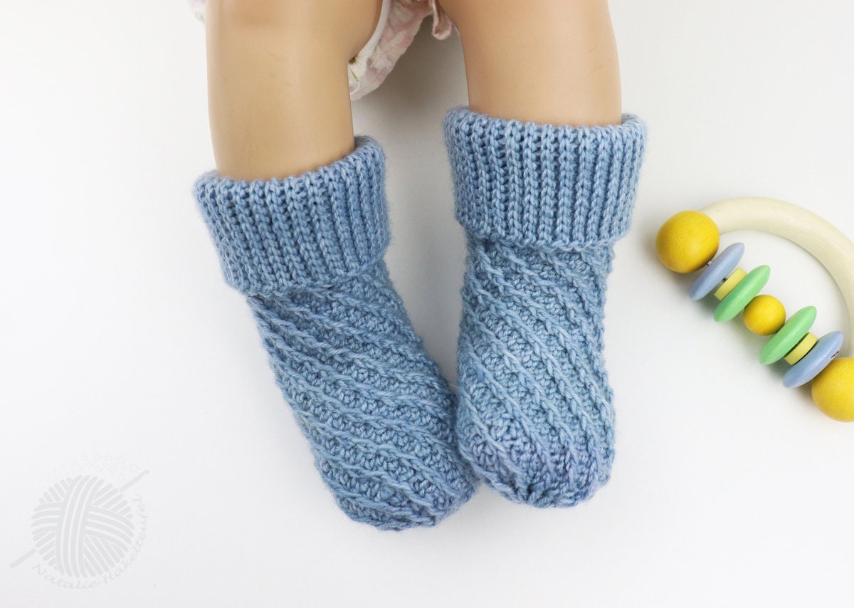EN/DE (PDF) Spiral Socks for Babies/children Without Heel, Upper Cuff ...
