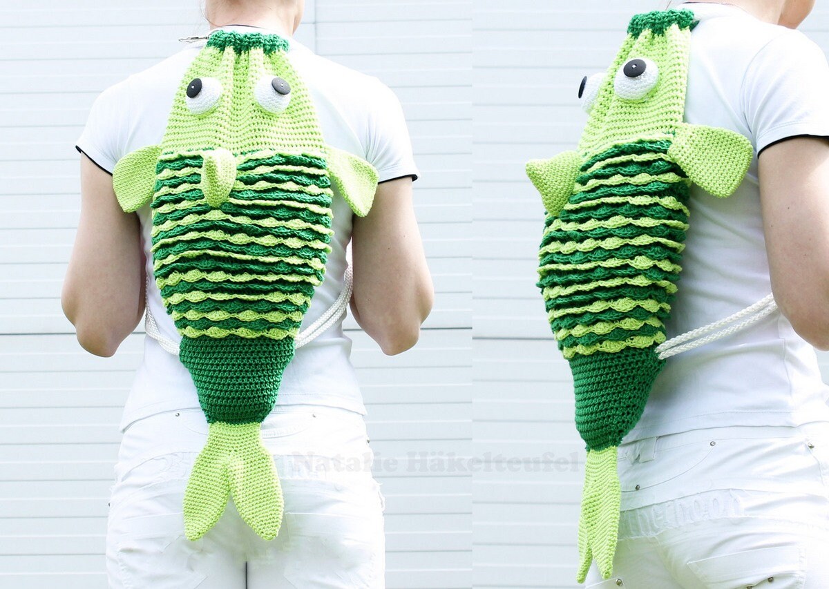 EN/DE Backpack big Fish 2 Sizes - Etsy