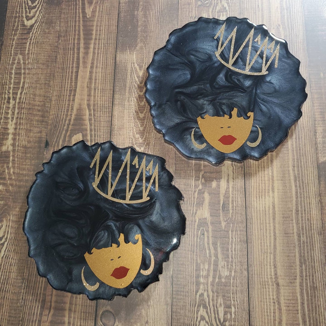 Black Girl Magic Coasters- Afro Coasters Set of 2 - Etsy