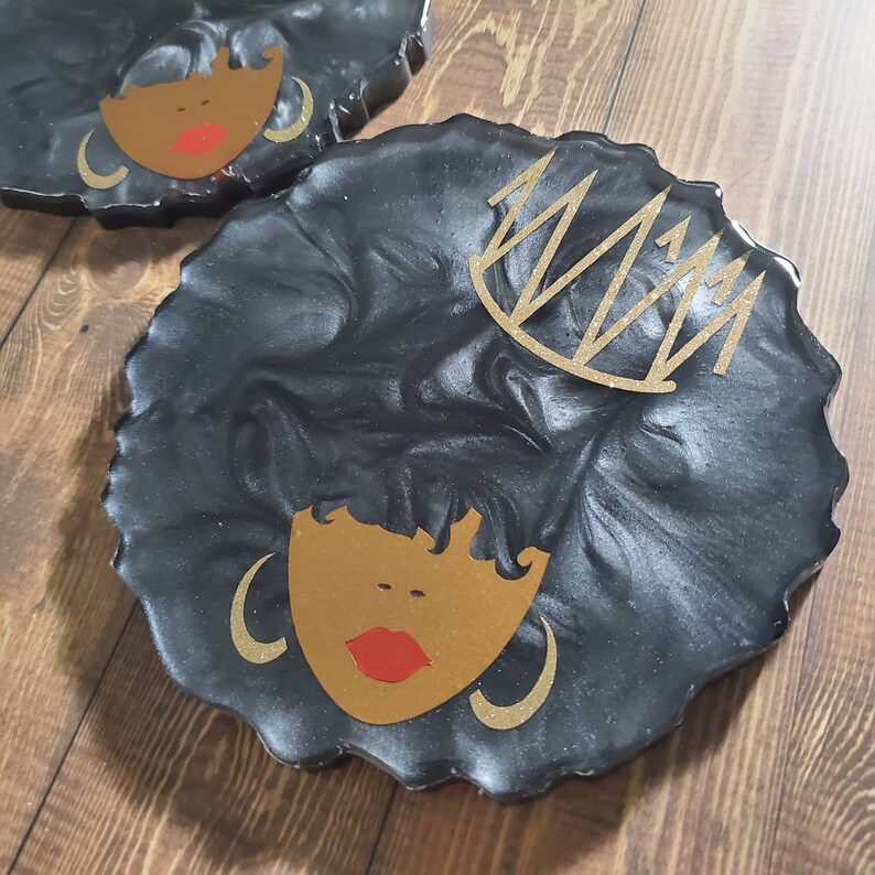 Black Girl Magic Coasters- Afro Coasters Set of 2 - Etsy