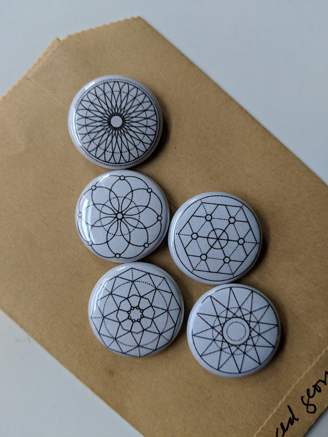 5 Sacred Geometry 1" Buttons/badges/pins (no. 2) - Etsy