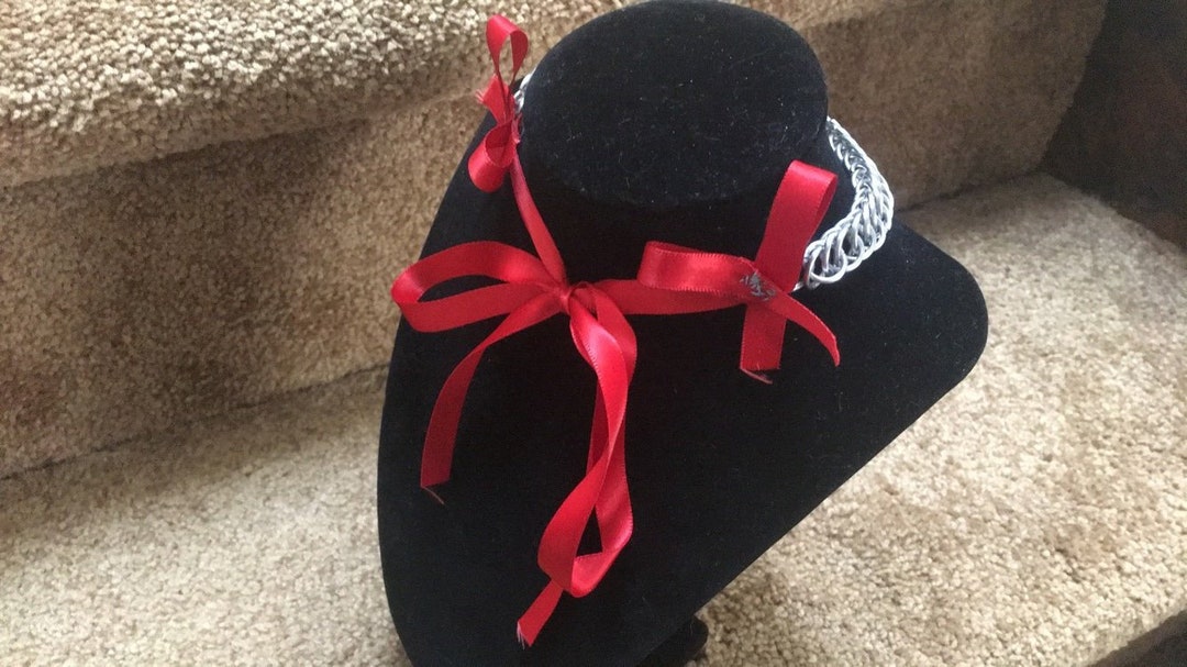 Handmade Chain Maille/ Ribbon Day Collar| Assorted Colors, One Size ...